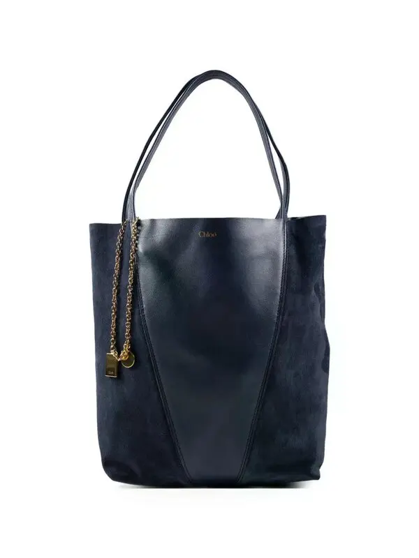 Chloé Spin Panelled Leather Tote Bag - Blue