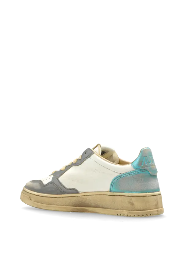AUTRY Medalist Sneakers In With Grey, Turquoise, And Beige Accents - Cream