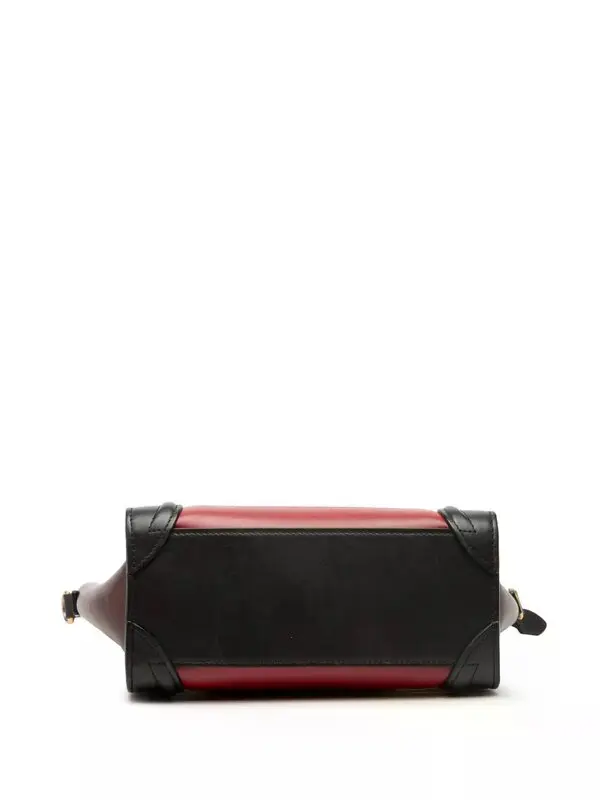 Celine Leather Luggage Tote Satchel - Red
