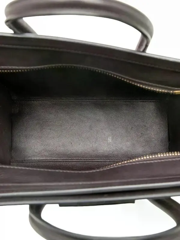 Celine Leather Luggage Tote Satchel - Red