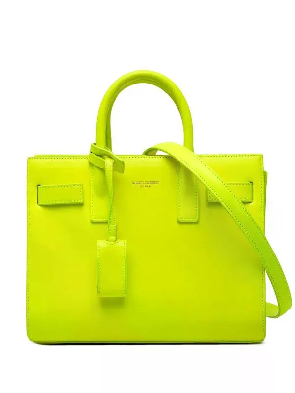 Saint Laurent 2013-2026 Nano Leather Sac De Jour Satchel - Yellow