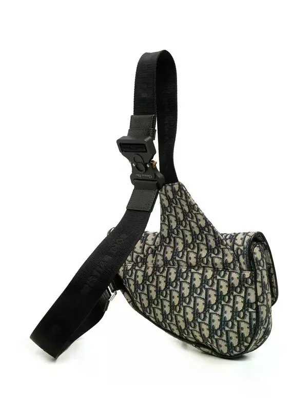 Dior 2019 Oblique Canvas Saddle Crossbody Bag