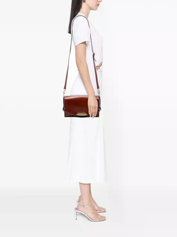 Burberry 2012-2017 Leather And House Check Canvas Bridle Abbott Crossbody Bag - Brown