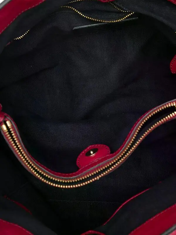 Burberry Leather And House Check Canvas Banner Satchel