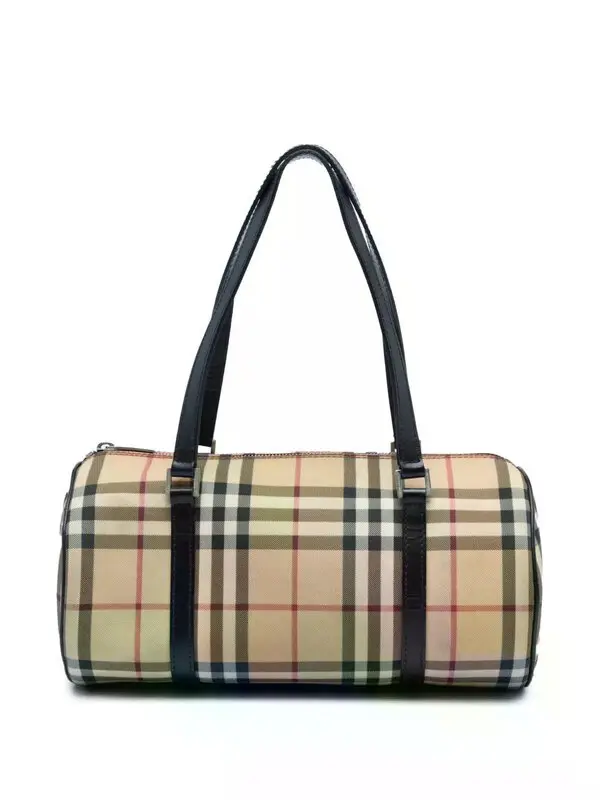 Burberry House Check Canvas Barrel Handbag