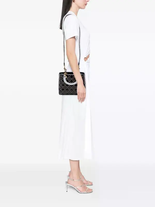 Dior Patent Cannage Studded Lady Satchel