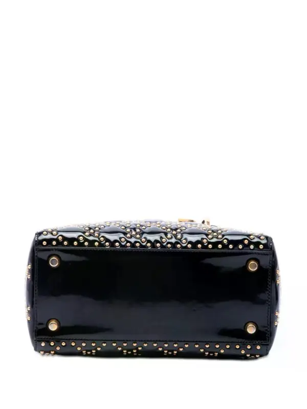 Dior Patent Cannage Studded Lady Satchel