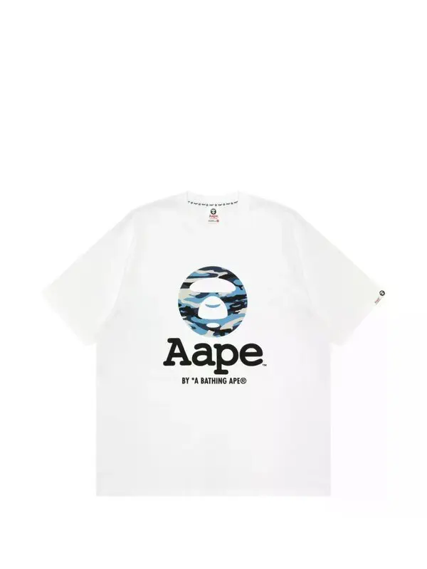 AAPE BY *A BATHING APE Aapeunvs Moonface Logo-print T-shirt - White