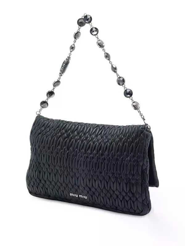 Miu Miu Matelasse Nappa Crystal Chain Satchel