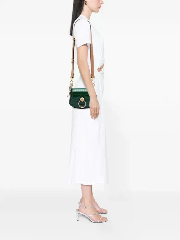Chloé 2020 Small Croc Embossed Leather Tess Satchel