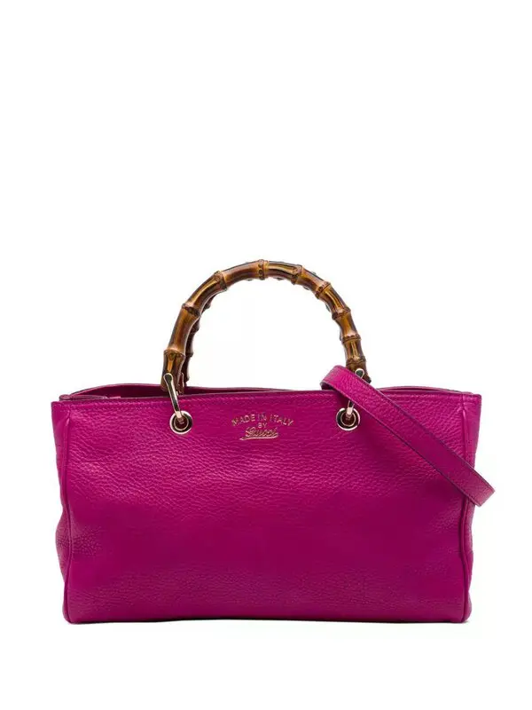 Gucci 2016-2026 Medium Calfskin Bamboo Shopper Satchel - Pink