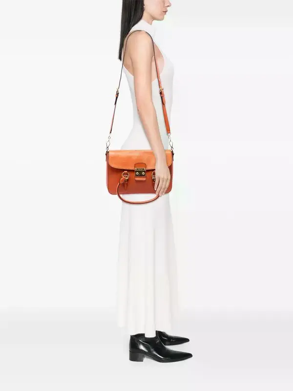 Miu Miu Goatskin Madras Flap Satchel