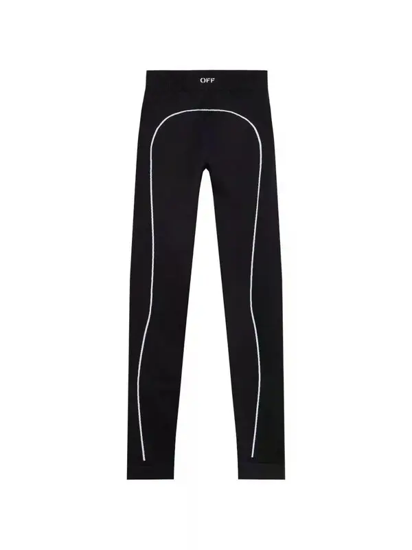 Off-White Logo-print Panelled Leggings - Black
