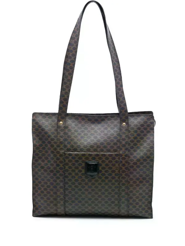 Celine 20th Century Macadam Coated Canvas Tote Bag