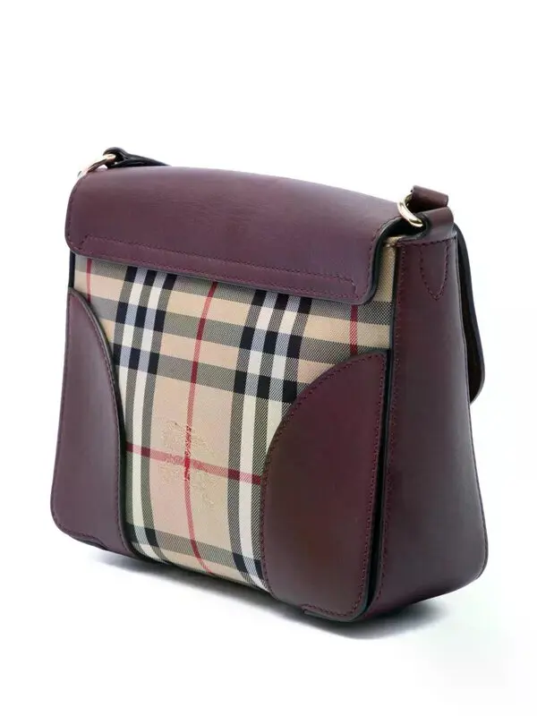 Burberry Haymarket Check Nylon And Leather Dickens Crossbody Bag