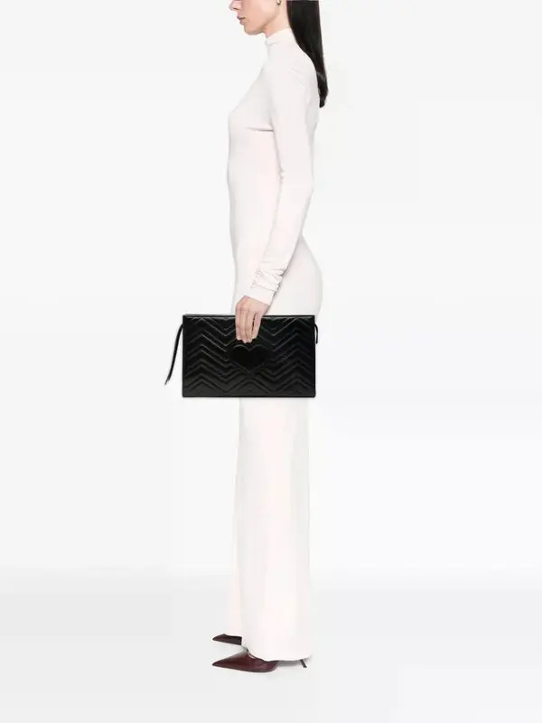 Gucci Gg Marmont Heart Matelasse Calfskin Clutch Bag