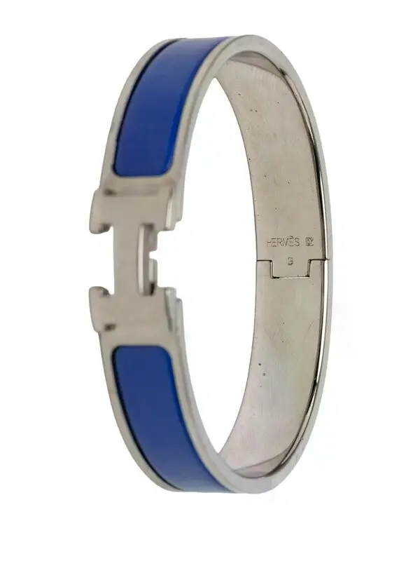 Hermès Enamel And Palladium-plated Metal Clic H Bracelet Pm
