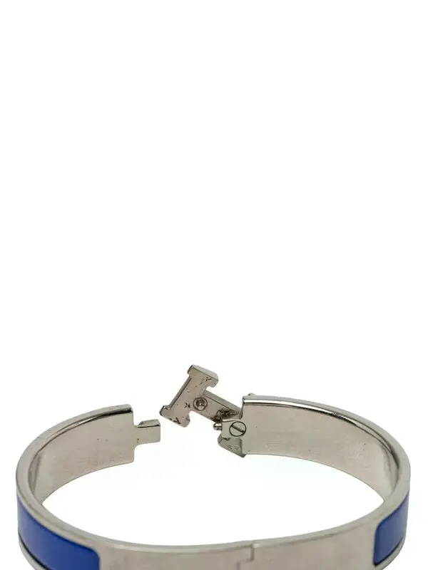 Hermès Enamel And Palladium-plated Metal Clic H Bracelet Pm