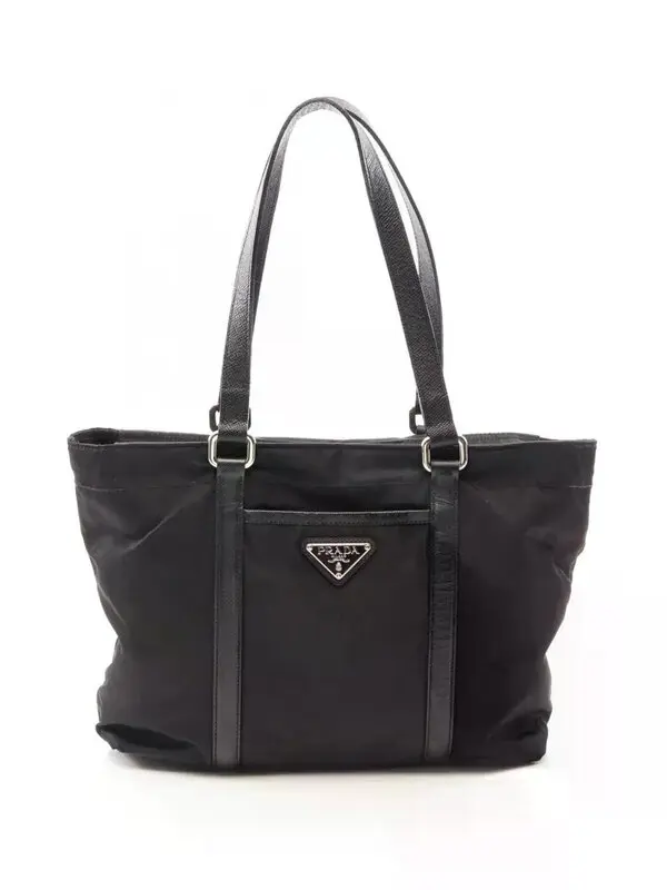 Prada Saffiano Trimmed Tessuto Tote Bag
