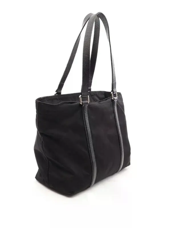 Prada Saffiano Trimmed Tessuto Tote Bag