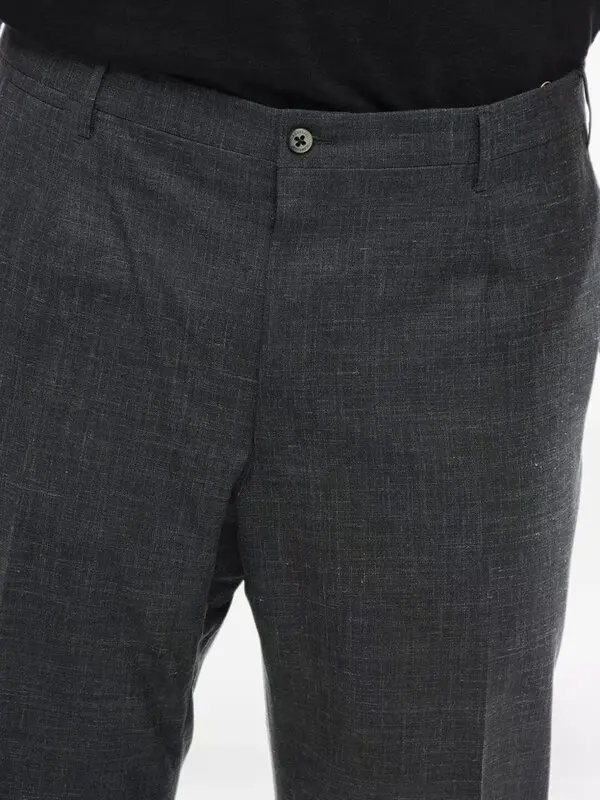 Corneliani Linen-blend Belt-loop Trousers