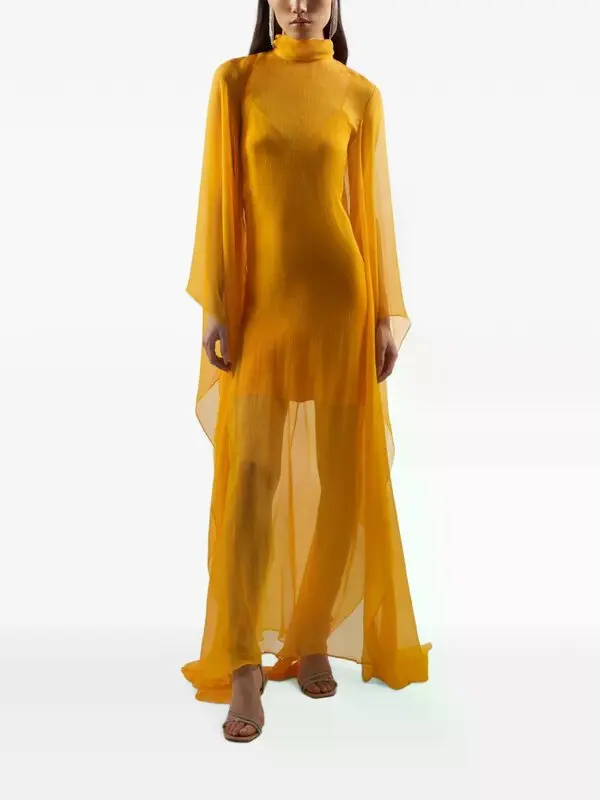 TALLER MARMO Lanzarote High-neck Kaftan Maxi Dress - Yellow