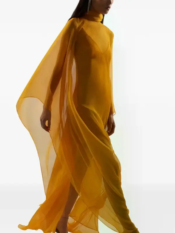 TALLER MARMO Lanzarote High-neck Kaftan Maxi Dress - Yellow