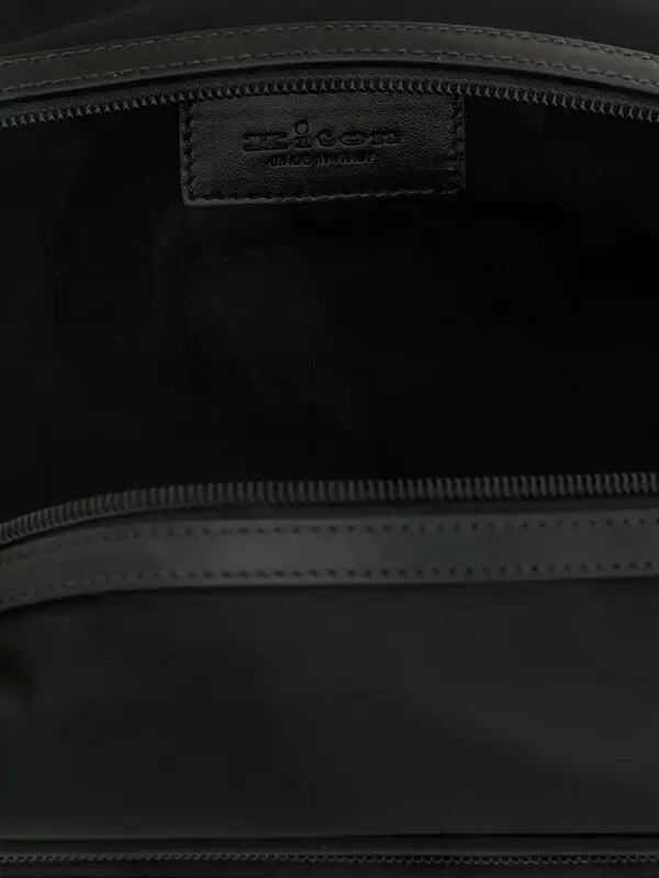 Kiton Logo-plaque Leather-trim Wash Bag
