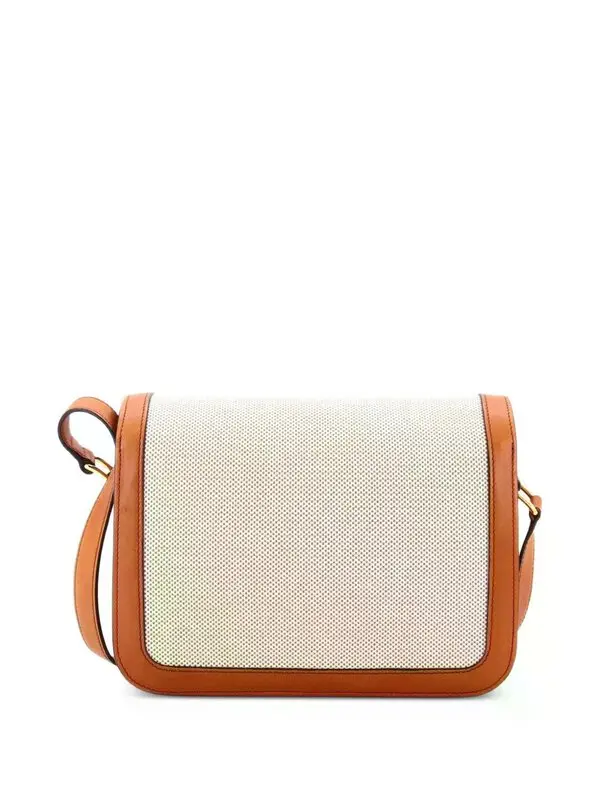 Celine Triomphe Shoulder Bag In Canvas And Leather - Brown