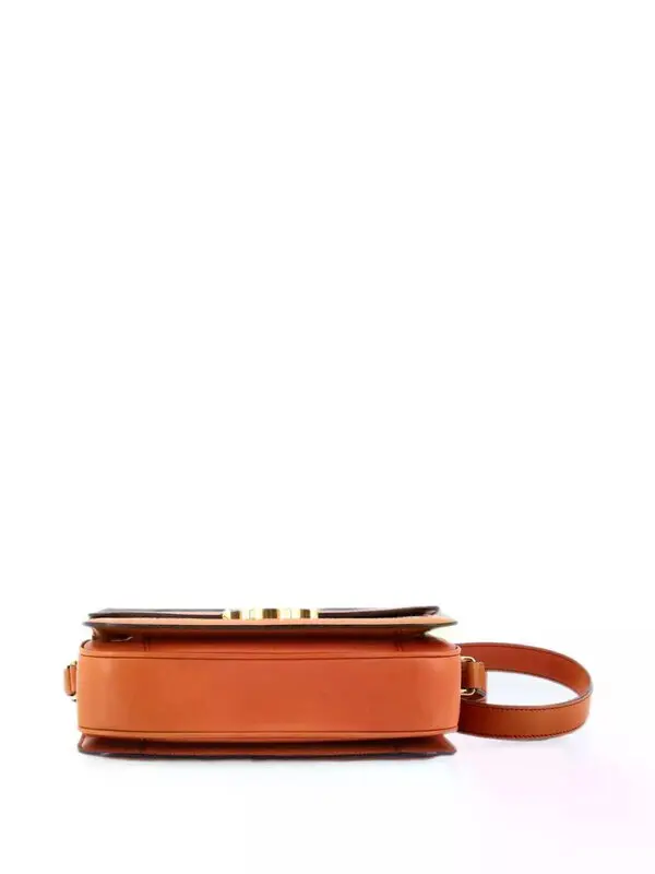 Celine Triomphe Shoulder Bag In Canvas And Leather - Brown
