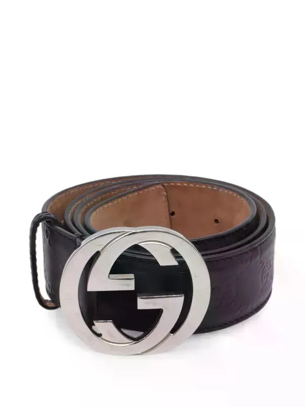 Gucci Guccissima Interlocking G-buckle Belt - Black
