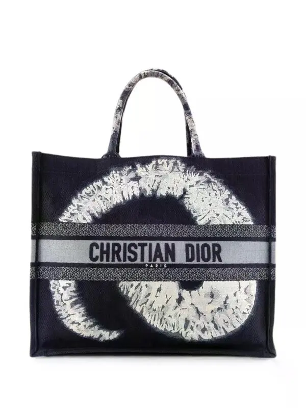 Dior Book Embroidered Canvas Large Tote Bag