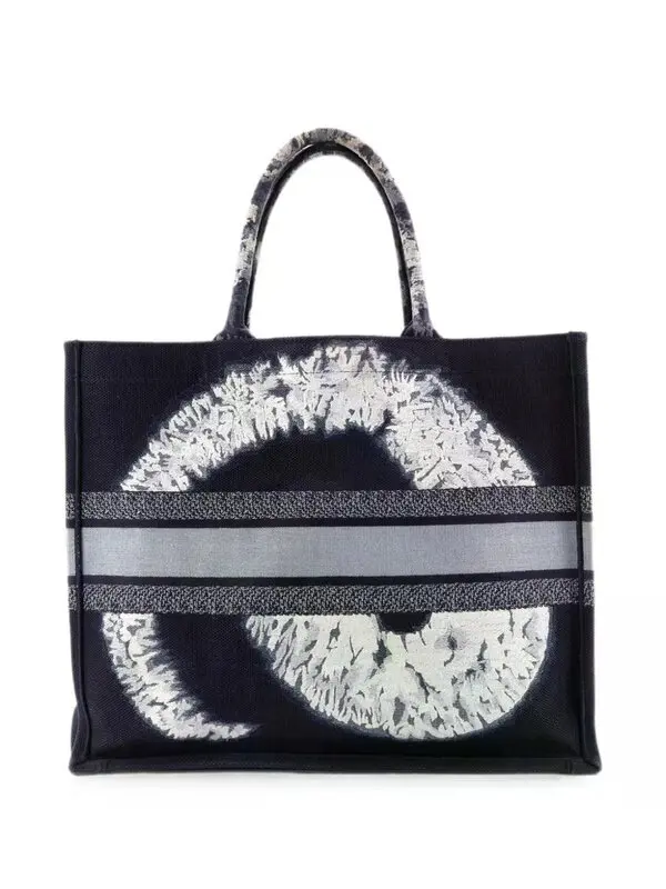 Dior Book Embroidered Canvas Large Tote Bag