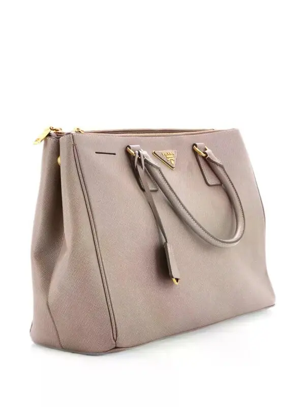 Prada Double Zip Lux Saffiano Leather Large Tote Bag