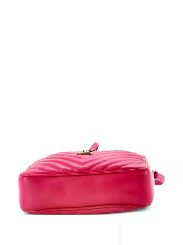 Saint Laurent Lou Camera Bag Matelasse Chevron Leather Small Crossbody Bag - Black