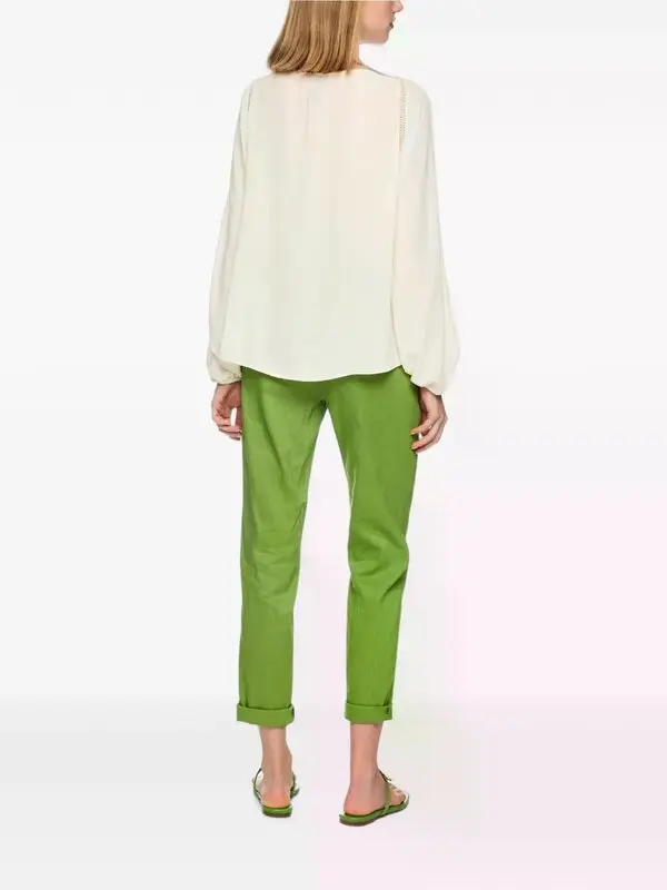 MARCCAIN Pleated Lace-trim Blouse