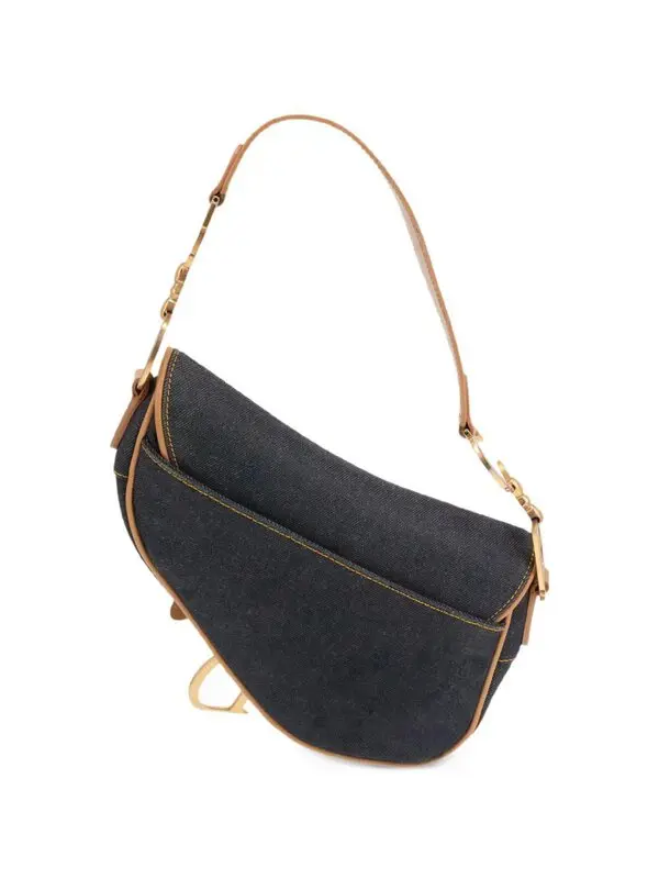 Dior Saddle Denim Shoulder Bag - Blue