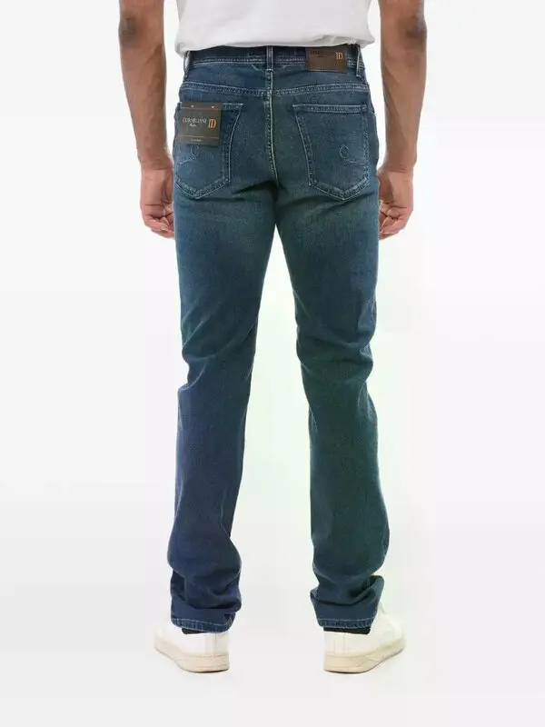 Corneliani Logo-embroidered Washed Jeans
