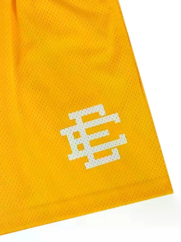 ERIC EMANUEL Basic Logo-print Mesh Shorts - Yellow