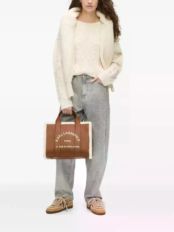 Karl Lagerfeld Rue St-guillaume Shearling Tote Bag