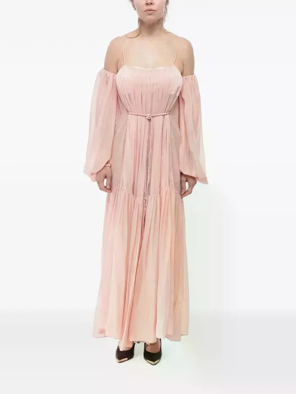 SUPER BLOND Maxi Ruffled Off-the-shoulder Dress