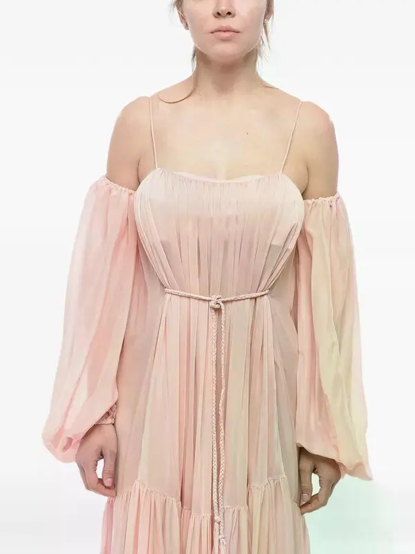 SUPER BLOND Maxi Ruffled Off-the-shoulder Dress