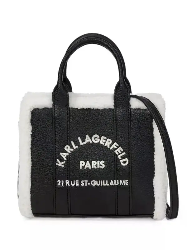 Karl Lagerfeld Mini Rue St-guillaume Shearling Square Tote Bag