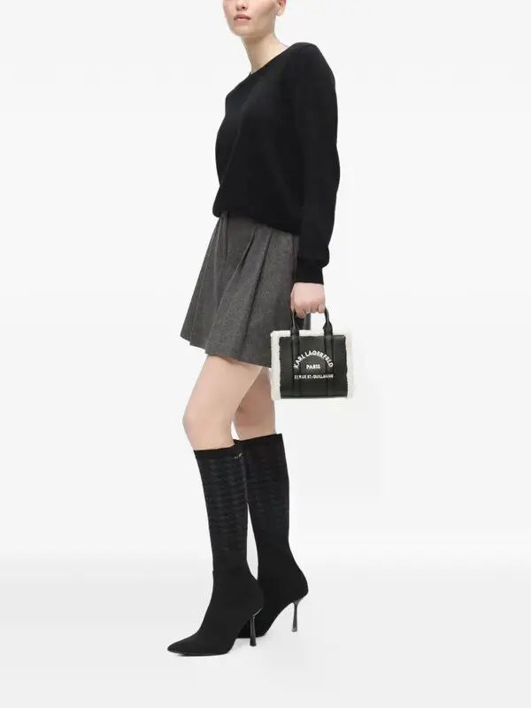 Karl Lagerfeld Mini Rue St-guillaume Shearling Square Tote Bag