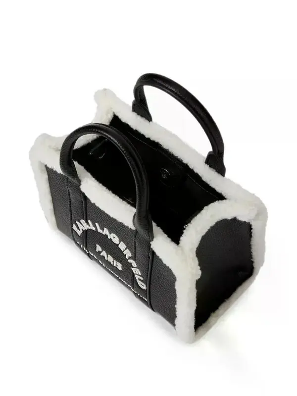 Karl Lagerfeld Mini Rue St-guillaume Shearling Square Tote Bag