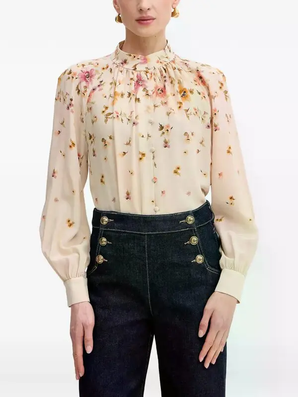 Luisa Spagnoli Floral-print Silk Blouse
