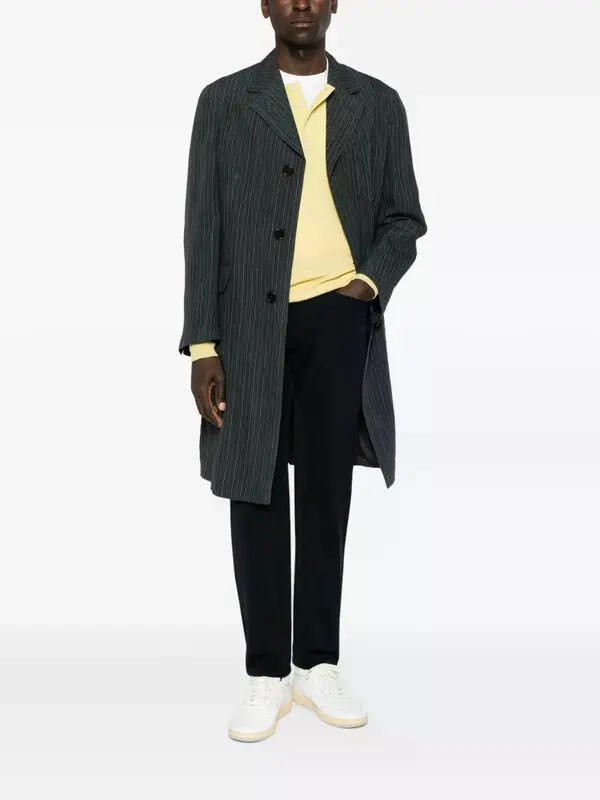 ROMEO GIGLI 1990s Stripe-pattern Single-breasted Coat
