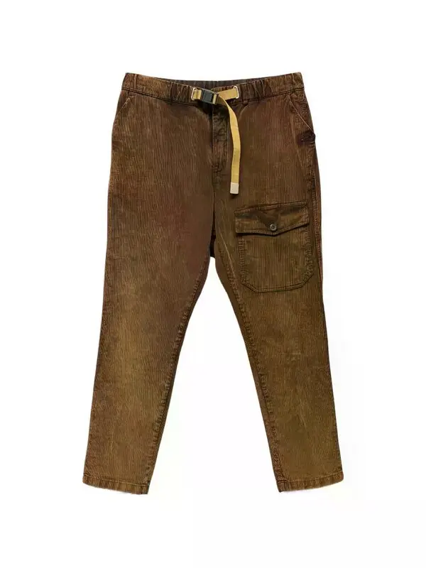 WHITE SAND Belted Corduroy Cargo Pants - Brown