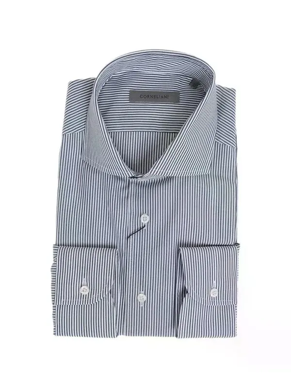 Corneliani Awning-striped French-collar Shirt