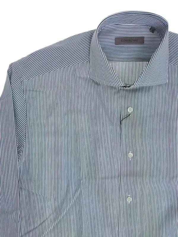 Corneliani Awning-striped French-collar Shirt